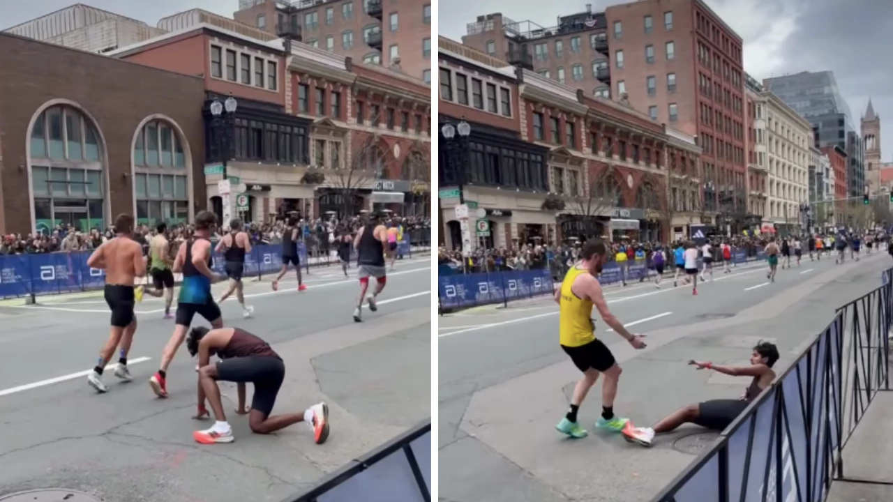 Brasileiro abre mão de recorde para ajudar corredor na Maratona de Boston