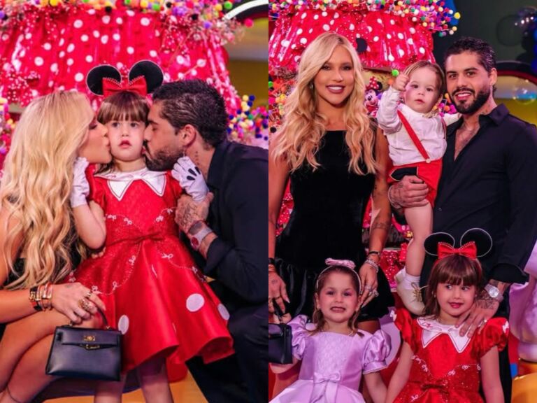 Virginia e Zé Felipe se reencontram em festa de aniversário da filha
